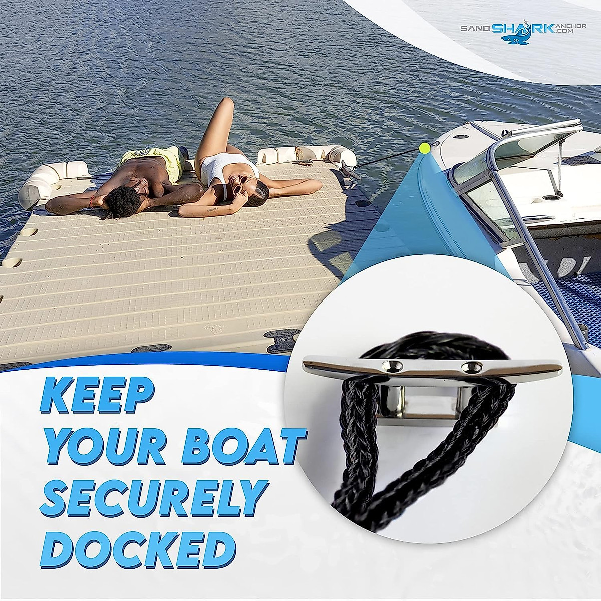 2PK Bungee Dock Lines. Stretches 6-9 ft. Absorbs Shock to Cleats, Docks, Pylons, and Anchors. Reduces Pull on Boat Lines. Bungee Rope That Stretches
