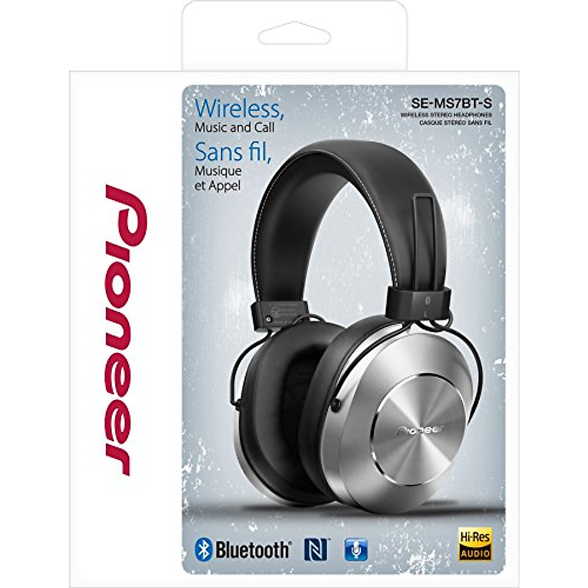 PIONEER Bluetooth and High-Resolution Over Ear Wireless Headphone, Silver (SE-MS7BT-S)