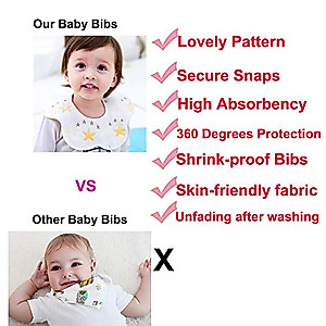 MERLINAE 10 Pack Baby Bandana Drool Bibs Baby 360 Rotate Baby Petal Gauze Bibs-Burp Cloths,Feeding,Waterproof And Absorbent,Drooling And Teething