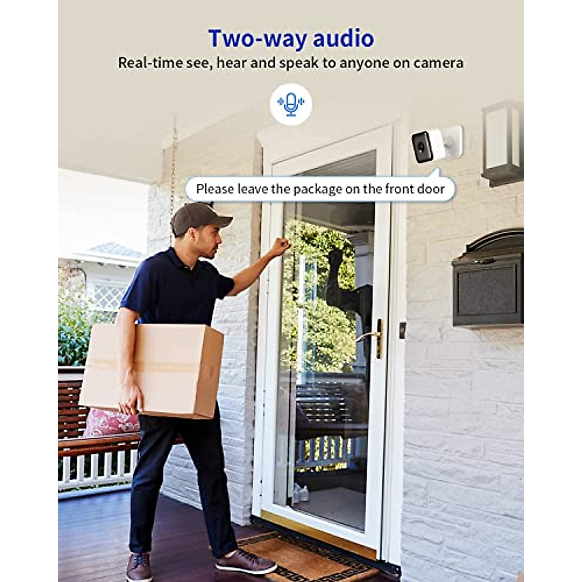 Indoor Cam 1080P FHD Wi-Fi Smart Home Security Camera with Night Vision, 2-Way Audio, Motion Detection, for Baby/Pet/Nanny/Elderly, Compatible with Alexa & Google Home, 2 Pack