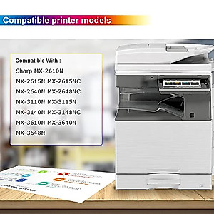 CHENPHON MX-36NT Toner Cartridge Replacement for Sharp MX-36NT MX36NT use for Sharp MX-2610N MX-2615N MX-3110N MX-3115N MX-3610N Printer丨MX-36NTBA MX-36NTCA MX-36NTMA MX-36NTYA Ink [4Pack-KCMY]