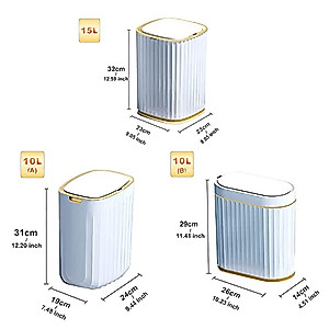 Smart Sensor Garbage Bin Kitchen Bathroom Toilet Trash Can Best Automatic Induction Waterproof Bin with Lid 10/15L (15L Gold)
