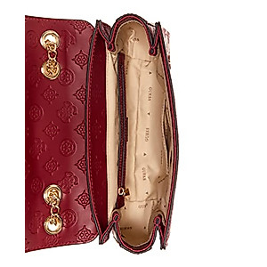 GUESS Womens Sirrah Convertible Crossbody Flap Bag, Merlot Logo, One Size US