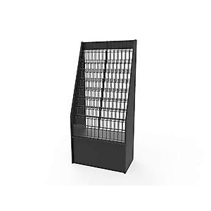 FixtureDisplays® Literature Rack Brochure Holder Leaflet Coupon Stand Greeting Card Rack 9 tier 45 facing Travel Information Kiosk Easy Assembly Video in Description 1453 Black-NF