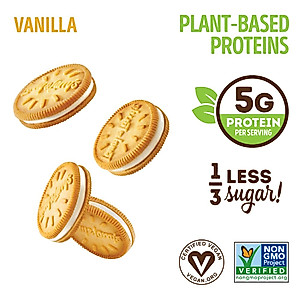 Lenny & Larry's The Complete Cremes, Sandwich Cookies, Vanilla, Vegan, 5g Plant Protein, 6 Cookies Per Pack (Box of 12)