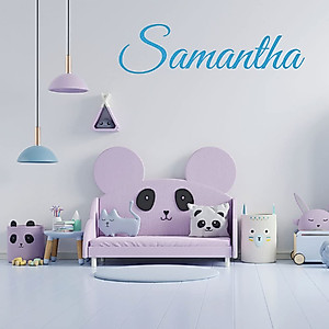 Personalized Name Nursery Wall Decal Vinyl Sticker | Multiple Font Options | Custom Kids Room Décor | Bedside Decals | Children’s Room | Car | Laptop