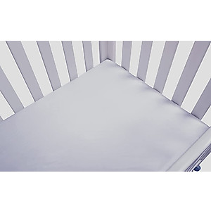 Satin Pack n Play Sheet Set 2 Pack Ultra Soft Silk Fitted Mini Crib Sheets Playard Sheet Protect for Baby Hair and Skin, Grey & Pink