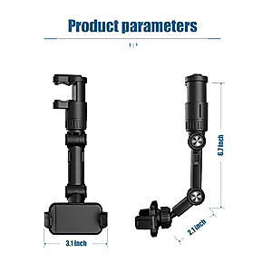 cueclue Pack-1 Car Phone Holder, Rear View Mirror Video Shooting Bracket, 360° Adjustable Phone Holder, Multifunctional GPS Phone Holder, Universal Multi-Scene Telescopic Bracket (Black)