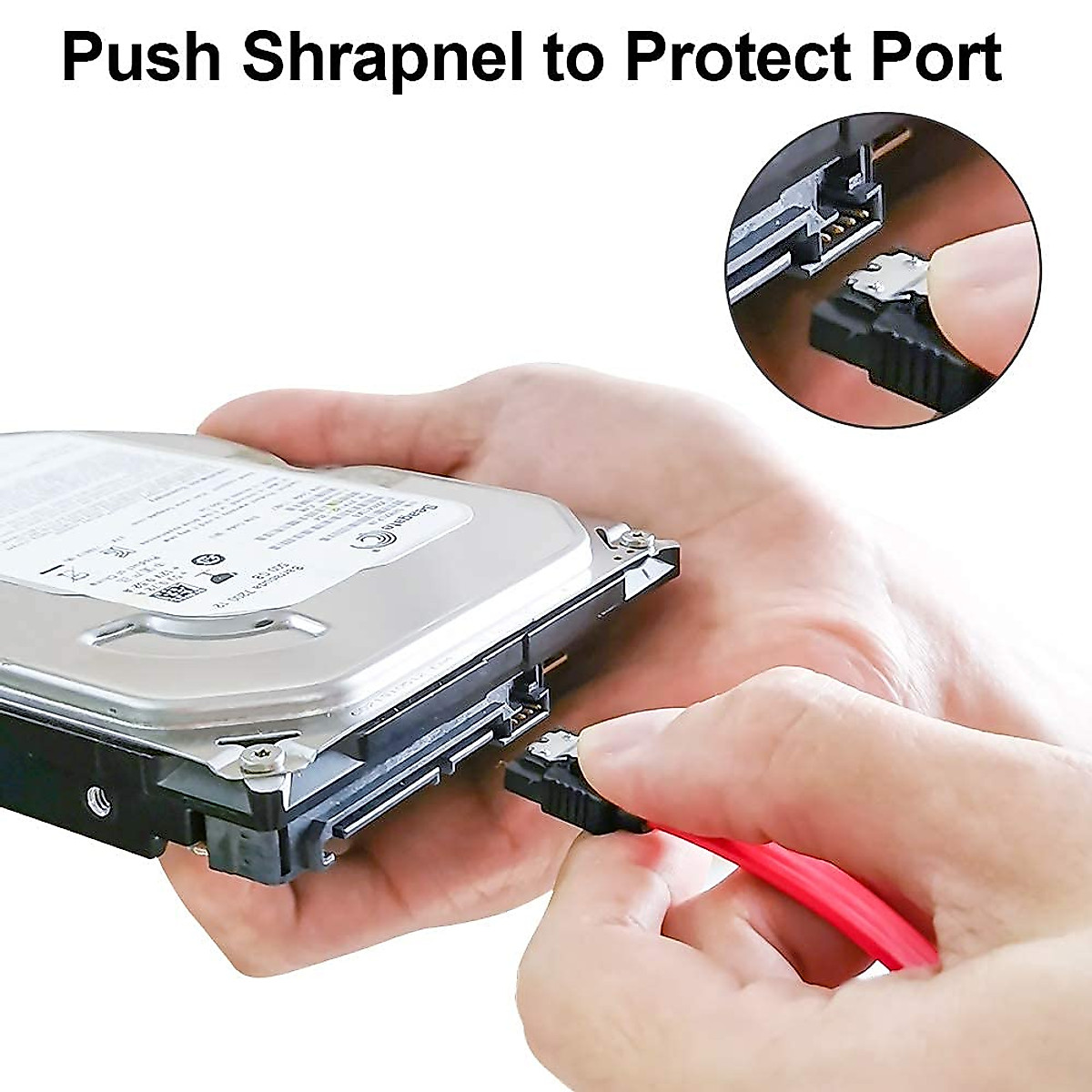 USECL 4 Pack Straight SATA III Hard Disk Cable 6.0GBPS,7pin Female to Female Date Cable with Locking Latch,Length :18 inches（red）