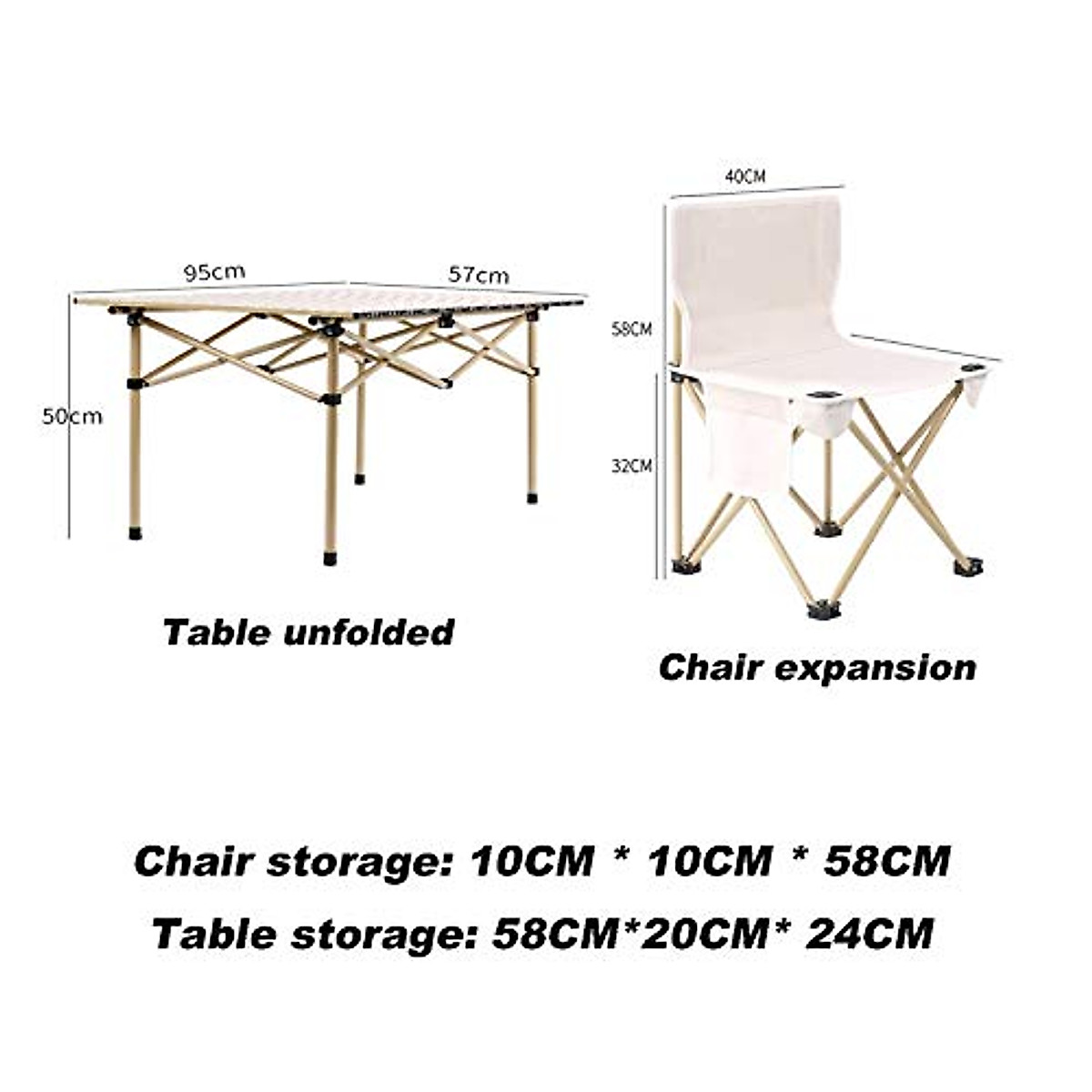 Outdoor Table and Chair Set Folding Table and Chair Set, Portable Barbecue Camping Chair, Outdoor Aluminum Alloy Folding Table and Chair Portable Table Set