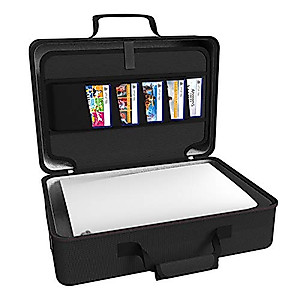 Geekria Shield Case Compatible with PS5 Console Dual Controller, Replacement Protective Hard Shell Travel Carrying Case with Room for PlayStation 5 Games, Gaming Headset, Accessories (Black)