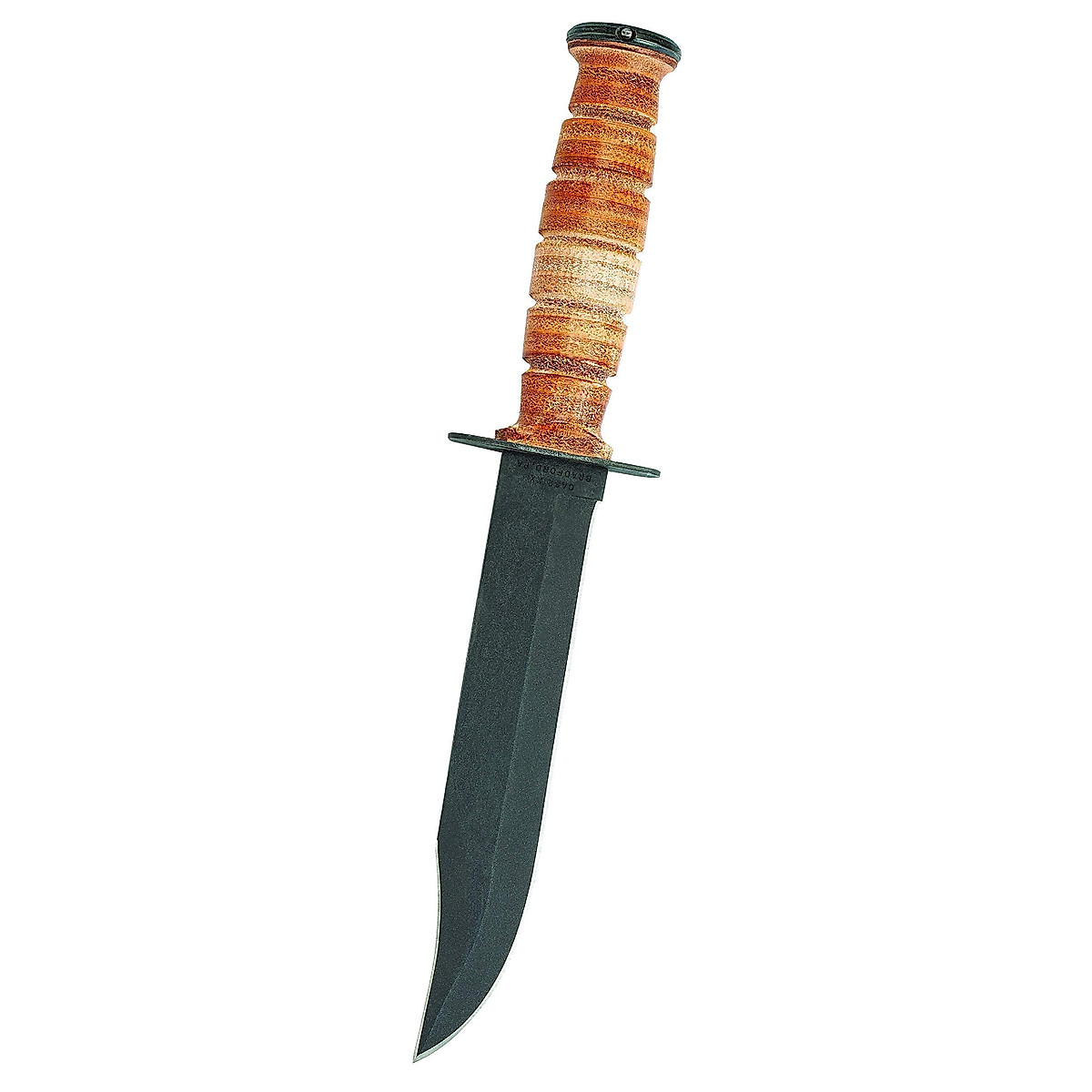 Case Military 00334 USMC Knife with Fixed 1095 Carbon Blade Genuine Leather Sheath Genuine Leather Handle,Brown USMC