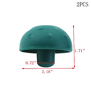 Faotup 2PCS Green Mushroom Wine Stopper,Beverage Bottle Stoppers,Silicone Wine Stopper Cute,Wine Stopper Decorative,0.72" Plug Diameter,2.18×2.18×1.71Inches