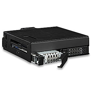 ICY DOCK ToughArmor MB105VP-B 2 x U.2 / U.3 NVMe PCIe 4.0 64Gbps SSD (up to 15 mm) to 1 x SlimSAS 8i (SFF-8654) Removable Frame Housing in 1 x 5.25 Inch Bay Black Complete Metal