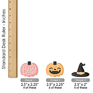 Big Dot of Happiness Pastel Halloween - DIY Shaped Pink Pumpkin Party Cut-Outs - 24 Count