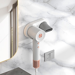 Fentgo Hair Dryer Holder Wall Mount High Speed Hair Dryer with Hair Dryer Power Cord Organizer Hooks, Suitable 2206 Hair Dryer, Compatible for ARAS/Careboda Hair Dryer