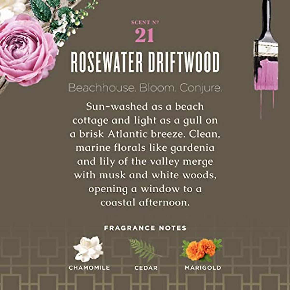 Caldrea Linen And Room Spray Air Freshener, Made With Essential Oils, Plant-Derived And Other Thoughtfully Chosen Ingredients, Rosewater Driftwood Scent, 16 Oz