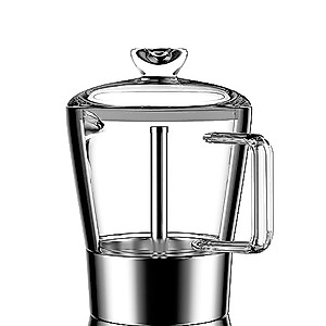 SIXAQUAE Greca Moka Induction Stovetop Espresso Maker,Glass-top & Stainless Steel Espresso Moka Pot,Classic Italian coffee maker,240ml(6cup)