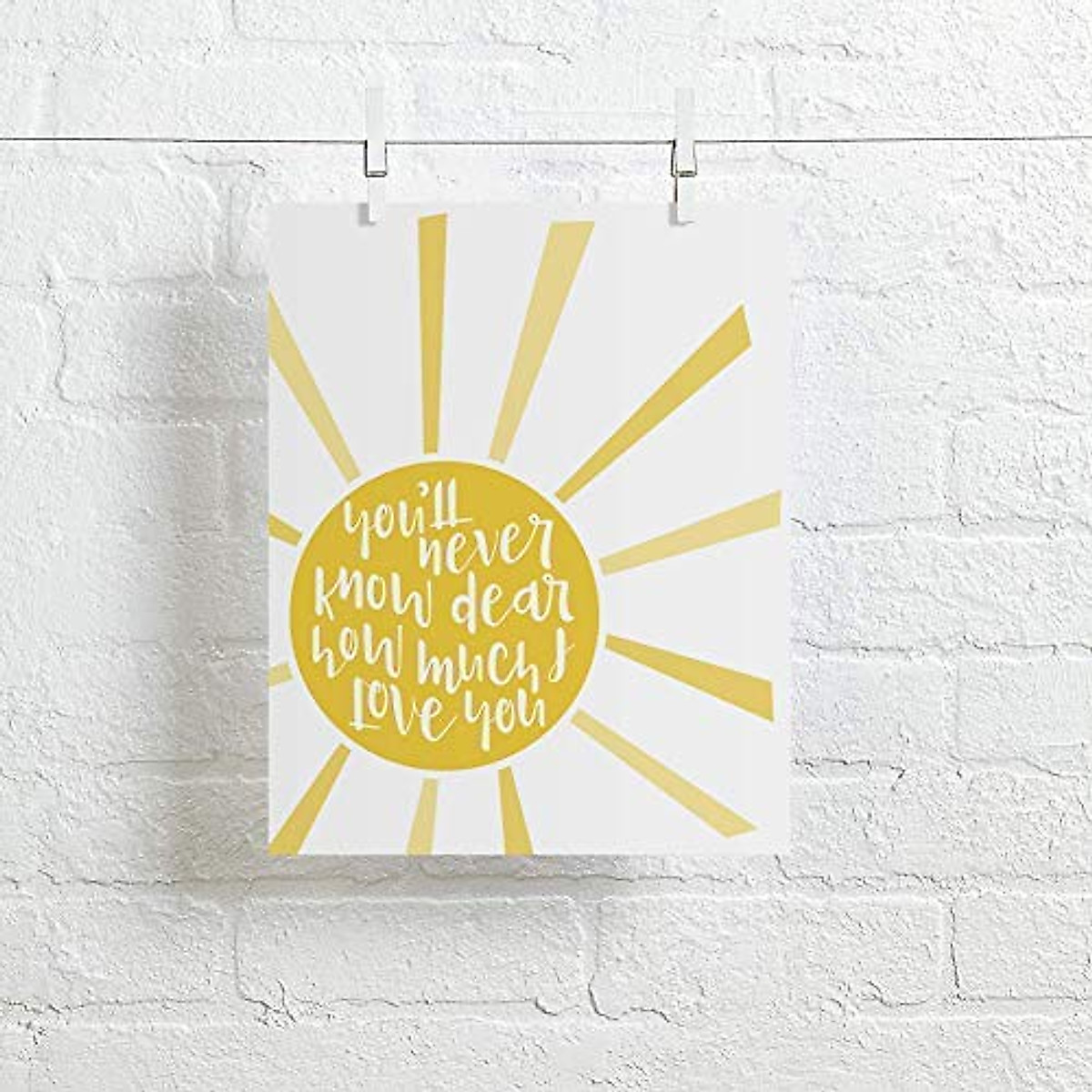 You Are My Sunshine inspired song lyric wall art print, music poster home decor gift for bedroom living room baby nursery