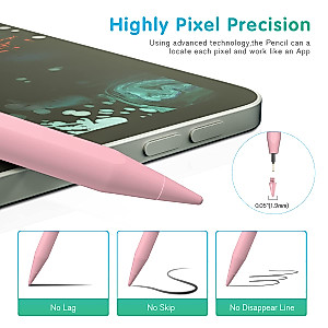Stylus Pencil for iPad 10th & 9th Generation, Active Pen with Palm Rejection Compatible with 2018-2023 Apple iPad 10/9/8/7/6th Gen/iPad Pro 12.9 &11 inches/iPad Pro 6/5/4th Gen/iPad Air 5/4/3 Gen