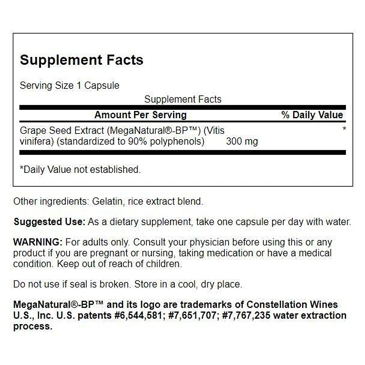 Swanson Meganatural-Bp Grape Seed Extract 300 Milligrams 30 Capsules (4 Pack)