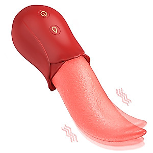 Clitoral Stimulator Tongue Vibrator Rose - Micmic Oral Sex Clitoris Vibrator, Tongue Toy for Women, Clitoral Licking Vibrator with 10 Modes, Palm Size Quiet Mini Vibrator, LLMIL Adult Toys for Woman