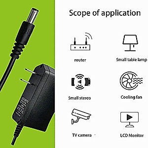 5V 2A Power Supply Adapter, 5V 2A AC DC Adapter, AC 100-240V to DC 5V, 5.5X 2.5mm DC Plug, Input 110V-240V, Output 5V 2A 10W, with DC Female Connector for Camera Route Hub CCTV, etc