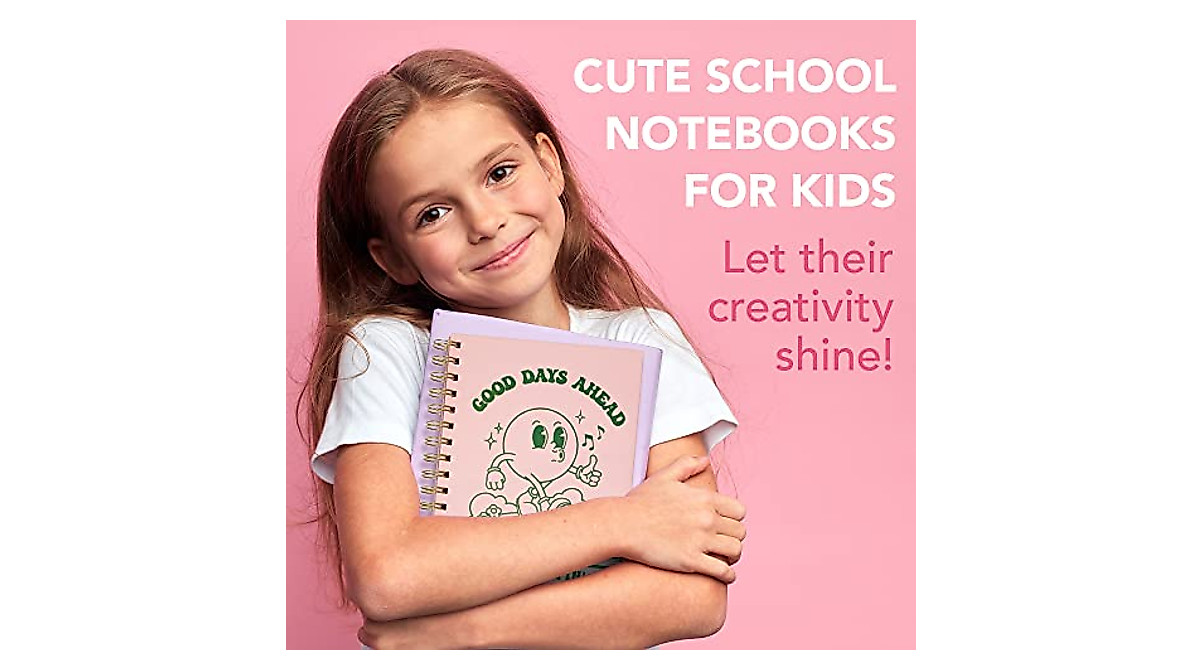Cute Pink Green Aesthetic Notebooks - 4 Pack A5 Size