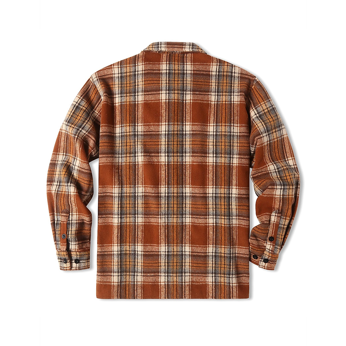 COOFANDY Men's Brown Flannels Plaid Shirts Regular Fit Long Sleeve Button Down Shacket Vintage Western Shirts