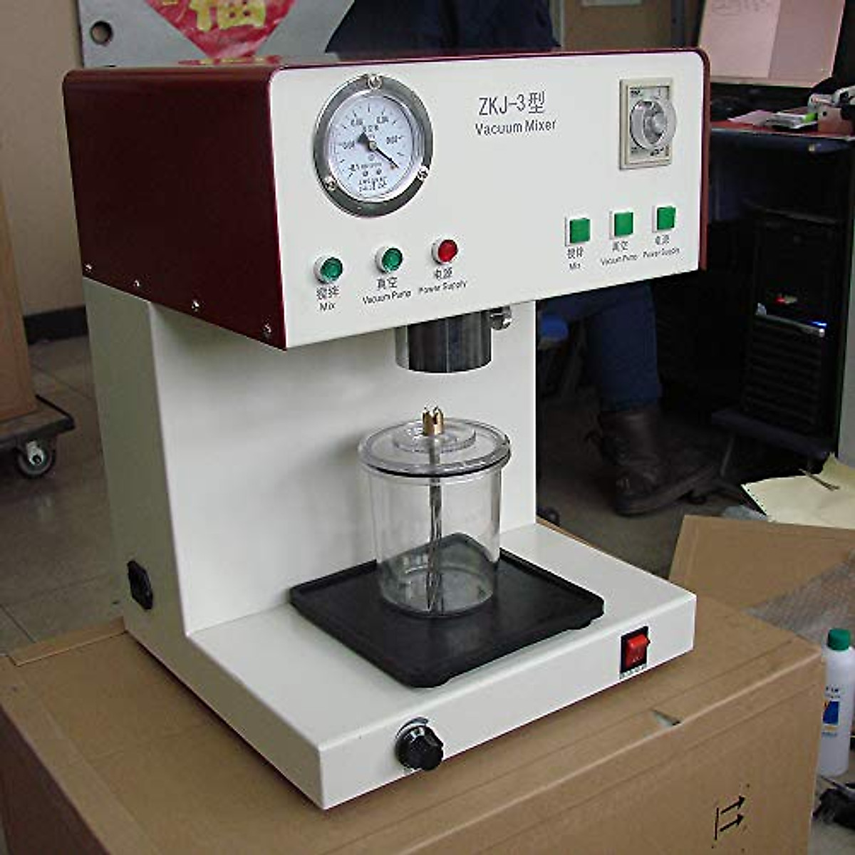 DDental Lab Digital Vacuum Mixer with Built-in Vacuum Pump Table Type Mixing Machine Blender