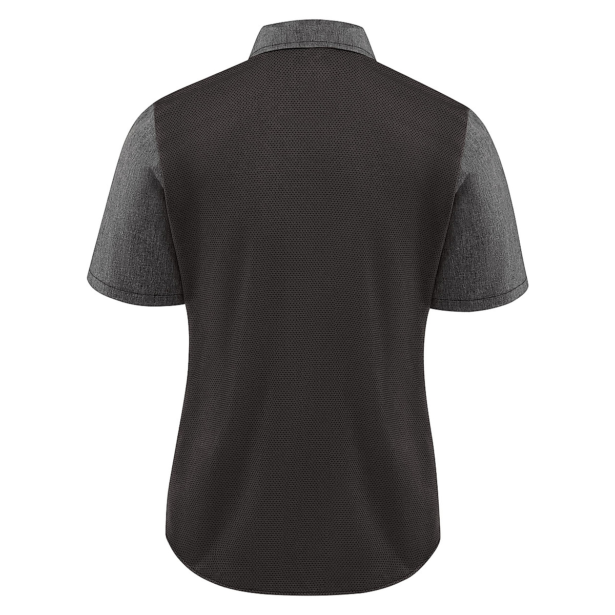 Red Kap Women's Airflow Cook Shirt with Oilblok, Charcoal Heather with Charcoal/Black Mesh, Large