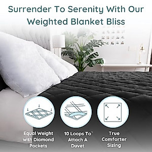 Homesmart Weighted Blanket King Size 30 lbs, (Medium Weight), Black 104x92, Oversized Weighted Blanket, Fits Standard and California King Beds