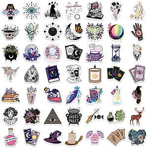 MKZ 200PCS Boho Witchy Apothecary Stickers Witch Sticker Tarot Goth Waterproof Toy Decals for Kid Girl Gift,(FE081FE082GT146GT147)