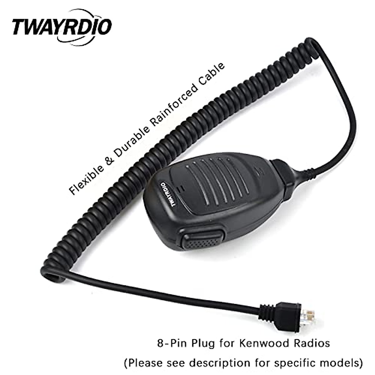 TWAYRDIO KMC-35 Standard Dynamic Mobile Radio Microphone (RJ45) Replacement Handheld Speaker MIC for Kenwood NX700 NX800 TK8180 TK7180 TK7360 TK8160