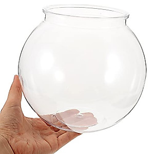 POPETPOP Fish Bowl Plastic- Transparent Small Aquarium, Small Fish Tank, Fishbowls for Betta Fish, Goldfish, Candy, Party Favors