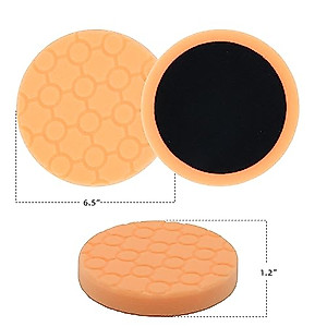 CHEN REFINISH 6Pcs Buffing Polishing Pads,6 Inch Backing Plate Compound Buffing Sponge Pads Cutting Polishing Pad Kit for Car Buffer Polisher Compounding, Polishing, Waxing