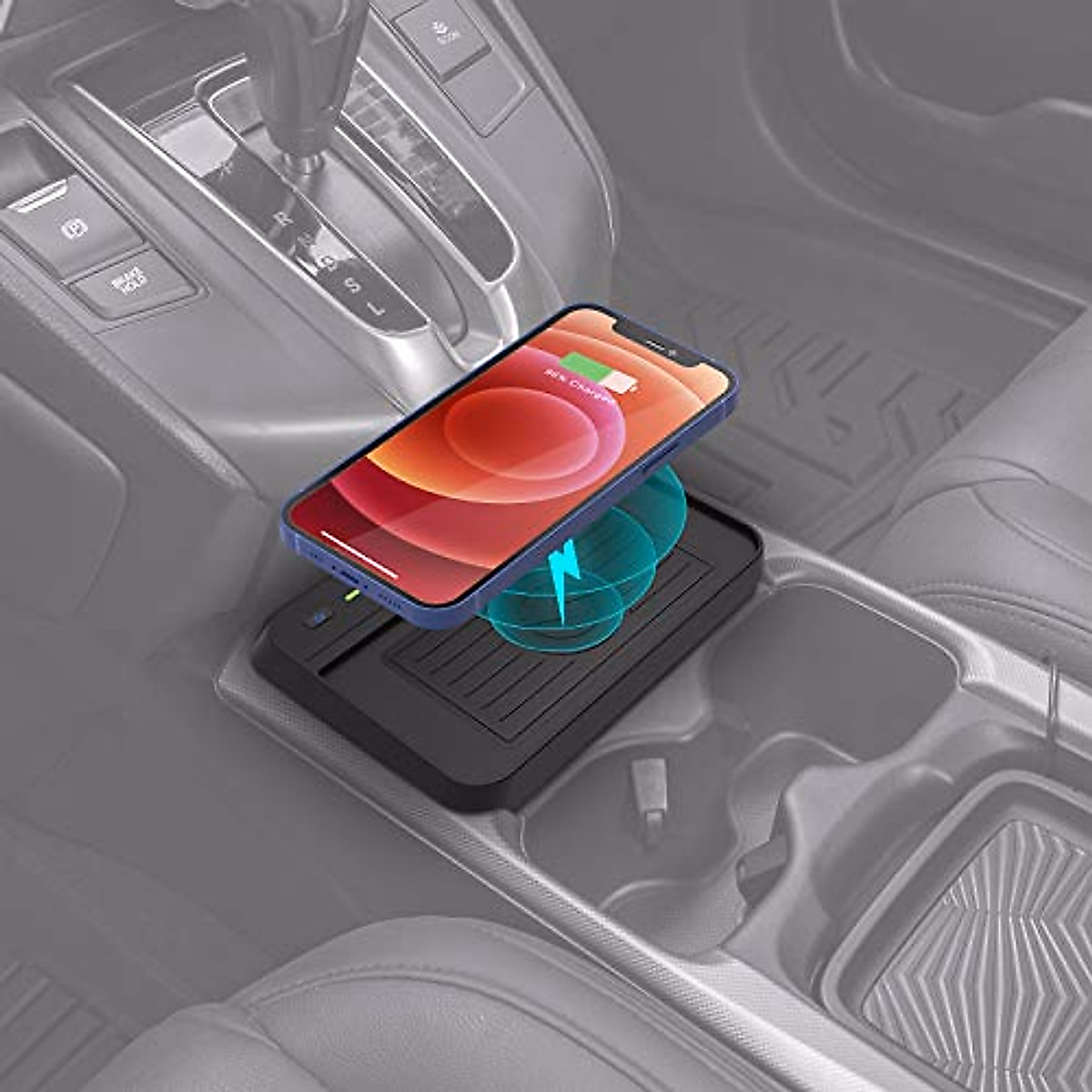 CarQiWireless Wireless Charger for Honda CRV 2019 2018 2017 Car Charging Charger, Center Console Holder Storage Box with Cell Phone Wireless Charging Pad Mat for CR-V Interior Accessories
