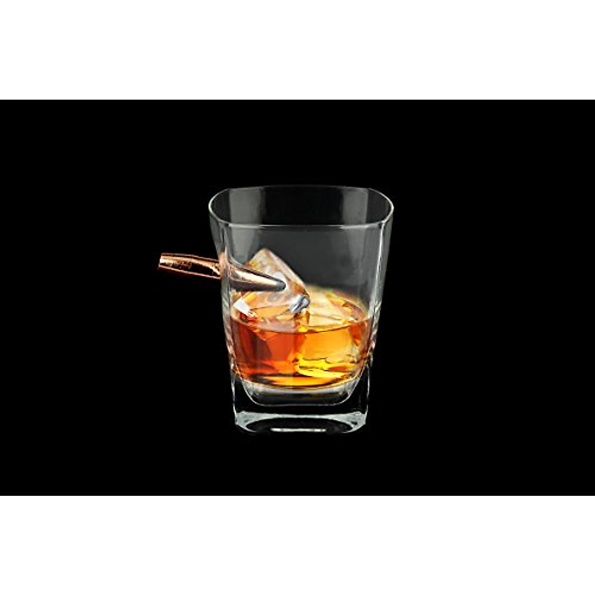 Barbuzzo Last Man Standing - Bullet Whiskey Glass - Durable Hand Blown Glass - Hand Sculpted with a Faux 50 Caliber Bullet - Great Man Gift and Addition to the Man Cave - Holds 10 Ounces
