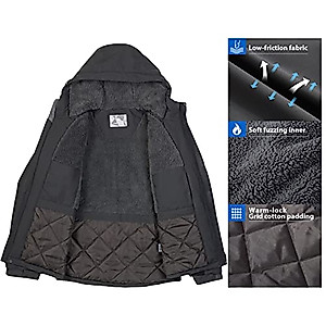 CAMEL CROWN Men's Waterproof Ski Jacket Winter Coat Windbreaker Fleece Inner Snow Hiking Outdoor