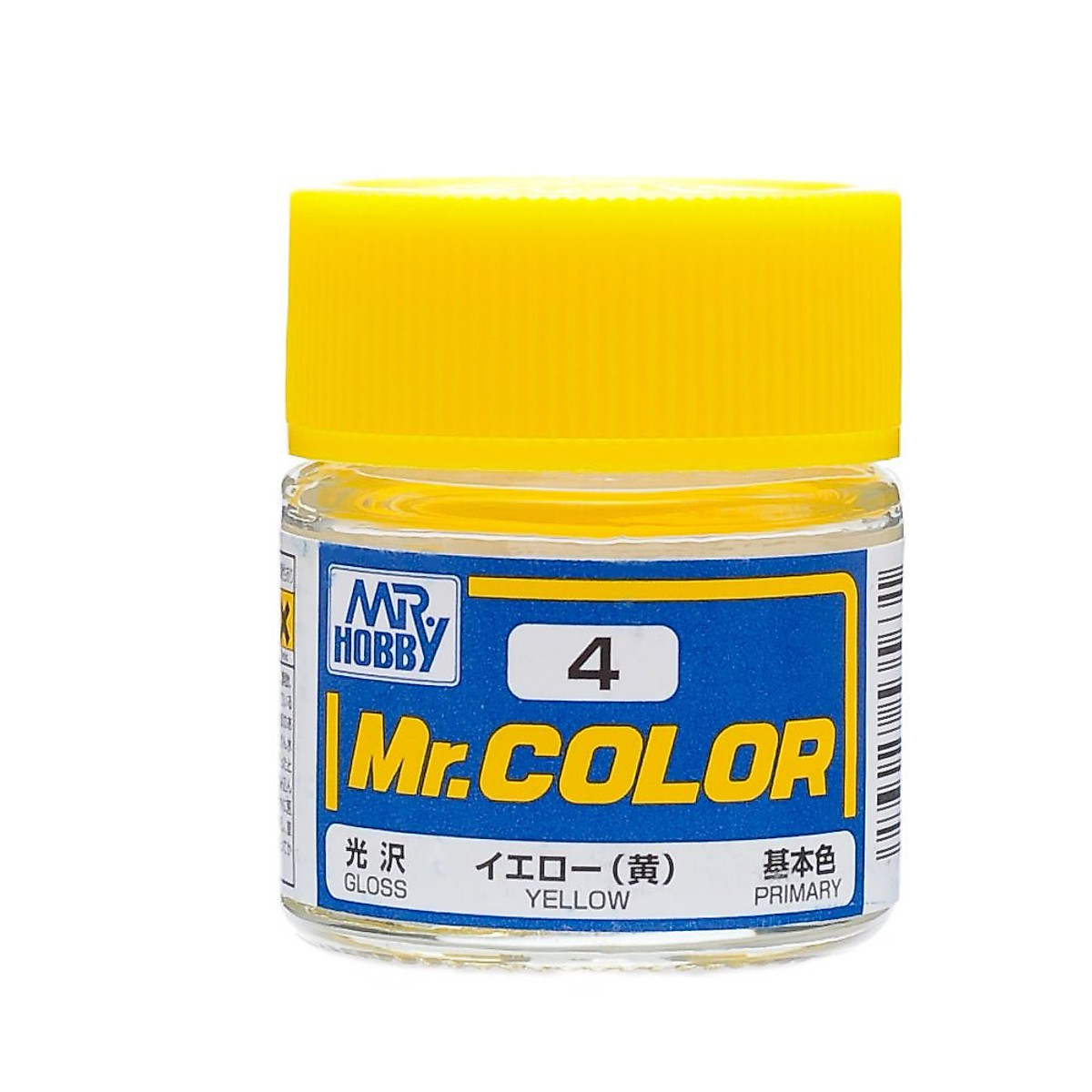 Mr. Hobby C4 Gloss Yellow 10ml Bottle, GSI Mr. Color