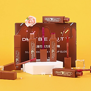 evpct 6Pcs Long Lasting Dark Red Black Matte Liquid Lipsticks Set 24 labiales matte mate larga duracion 24 horas originales DNM Matte Lipstick Long Lasting 24 Waterproof Lip Stain for Black Women 02