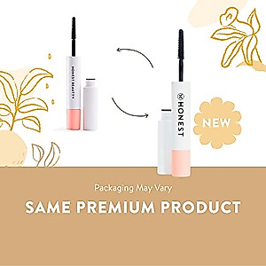 Honest Beauty Extreme Length Mascara + Lash Primer | 2-in-1 Boosts Lash Length, Volume & Definition | Silicone Free, Paraben Free, Dermatologist & Ophthalmologist Tested | 0.2 Fl Oz, Black
