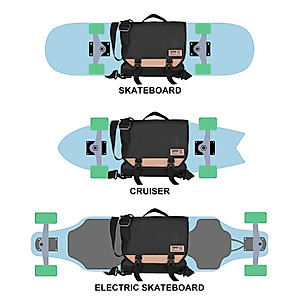 BRAVORD Skateboard Backpack Bag Carrier with Helmet Cargo Net for Crusier Skateboard Electric Skateboard and Longboard (Khaki)