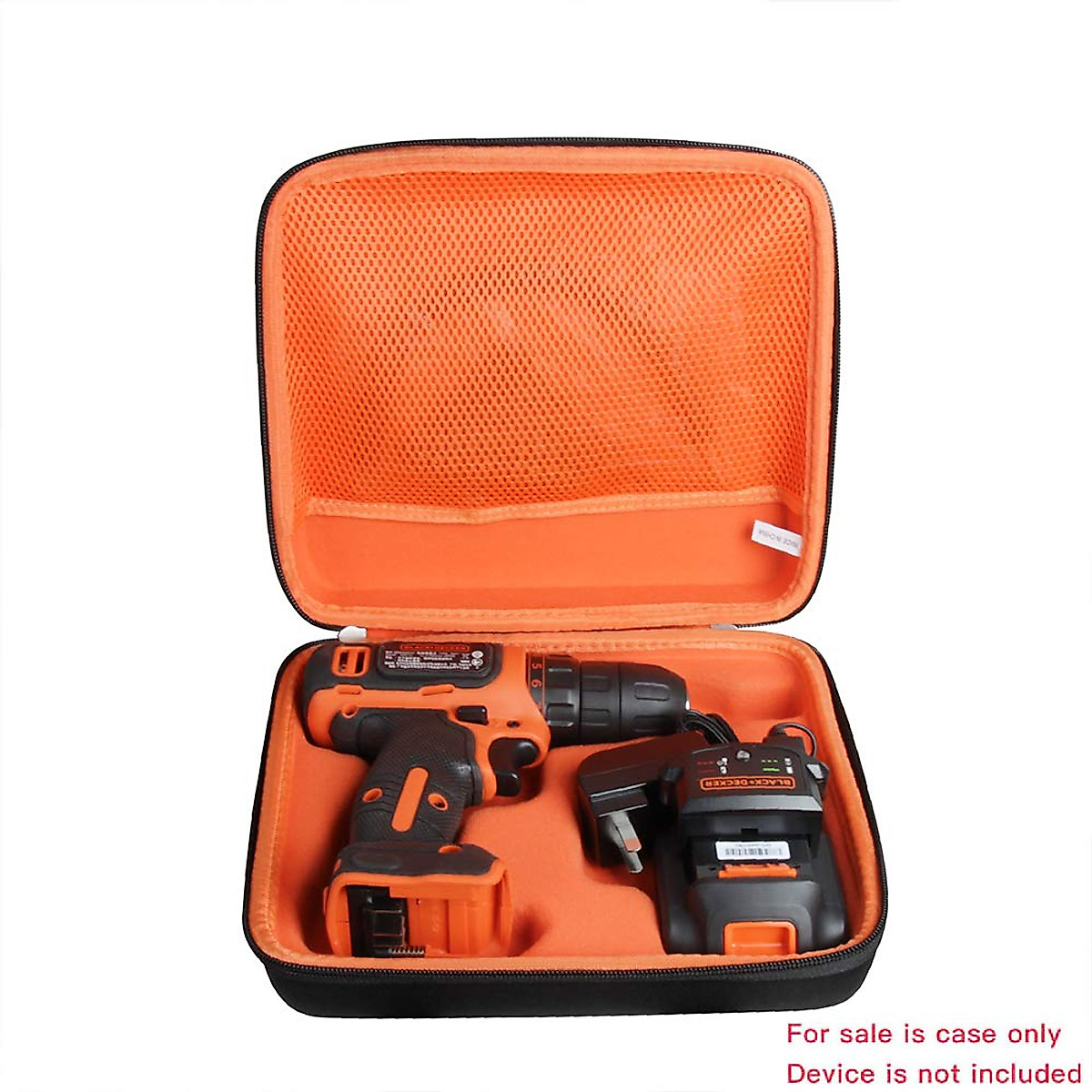 Hermitshell Hard Travel Case for BLACK+DECKER 20V MAX Cordless Drill/Driver with 30-Piece Accessories (LD120VA) (Black+Orange)
