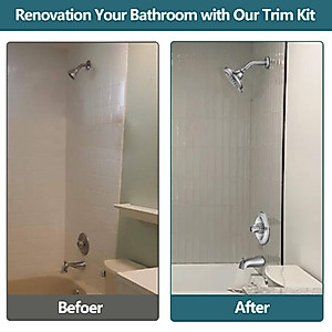 Replacement 9-Setting Rain Shower Faucet Tub Trim Kit for Delta 1300/1400& 13/14 Series, High Pressure 5.5" Round Rain Shower Head& Handle Set, Matte Black(Valve& Catridge Not Inclued)