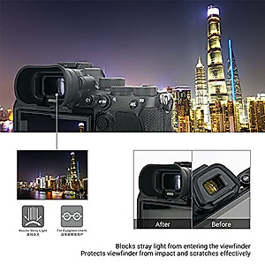 Soft Silicon Camera Viewfinder Eyecup Eye Cup Eyepiece Replacement for Sony Alpha A7R V A7RV A7R5 A7 IV A7M4 A7IV A1 & A7S III A7SIII A7S3 ILCE-7SM3 EVF Eyeshade Protector Replaces Sony FDA-EP19