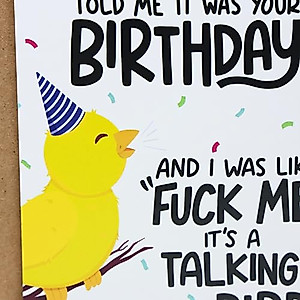 Sleazy Greetings Funny Birthday Card for Men Women | Little Birdie Told Me It Was Your Birthday Card For Him Her 21st 30th 40th 60th Birthday Card