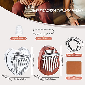 Yeshone 2 Sets Mini Kalimba 8 Key Thumb Piano Christmas Gift Sets for Kids Adults Beginners, Mini Finger Thumb Piano Finger Harp Adults Beginners Small Handheld Instrument