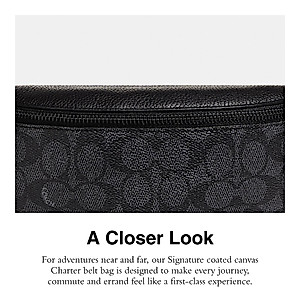 COACH Charter Belt Bag 7 in Signature, Charcoal