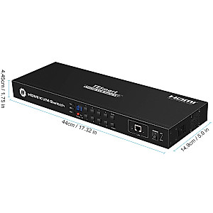 TESmart 8 Port HDMI KVM Switch 4K @ 30Hz with Standard USB 2.0, IR Remote Control | RS232 | LAN Port | Auto-Scan, etc with Rack Mount 4 Pcs 5ft/1.5m KVM Cable